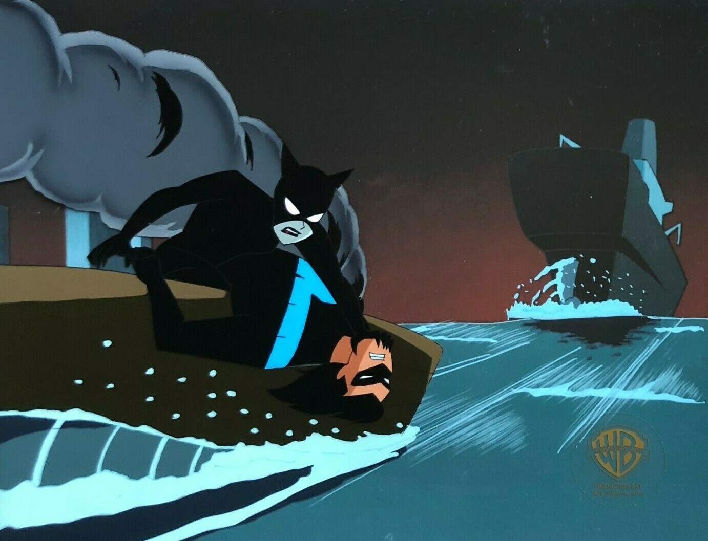 BRUCE TIMM rare NIGHTWING CATWOMAN cel YOU SCRATCH MY BACK boat BTAS WB ...