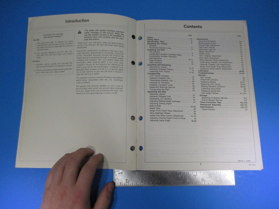 John Deere Operator's Manual OM-A51278 235 Standard Regular Disks Issue C6 M5392 | eBay
