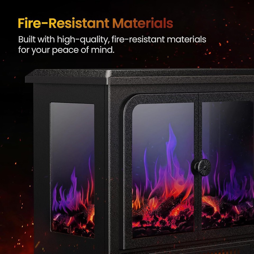 Ecotronic Electric 18.9in FreeStanding Fireplace Heater with 3D Flame ...