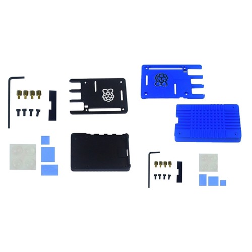 Aluminum Blue Black Protective Case / Box / Enclosure for RPI 4 Model B ...