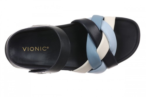 Vionic Rosa Women's Orthotic Platform Slide Sandal Navy Multi - 6.5 ...