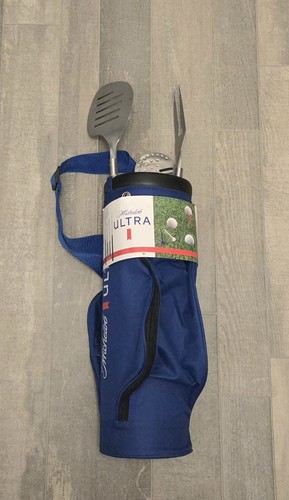 Michelob Ultra Mini Golf Bag BBQ Grill Tool Set Spatula Tongs Fork New ...