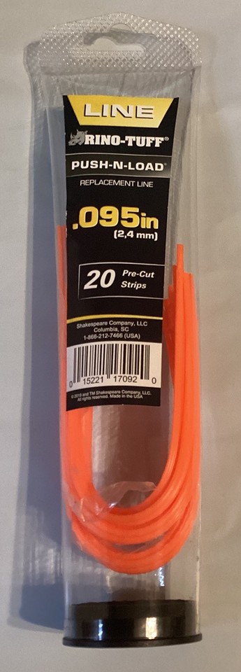 Rino-Tuff Push-N-Load .095 Diameter Trimmer Line -20 Pre-Cut Strips | eBay