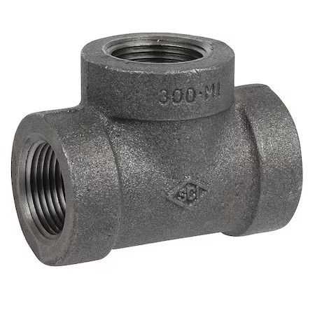 ZORO SELECT 4316002764 Tee Tee, 2" Pipe, FNPT, Malleable Iron, Class ...