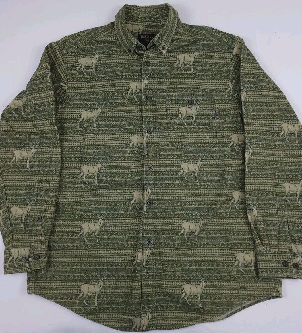 Vintage Woolrich Deer Native Pattern Flannel Button S… - Gem Vintage Woolrich Deer Native Pattern Flannel Button S… - Gem