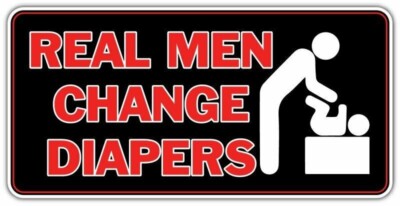 Men Change Diapers Baby Dad Father Funny Car Bumper Vinyl Sticker Decal ...