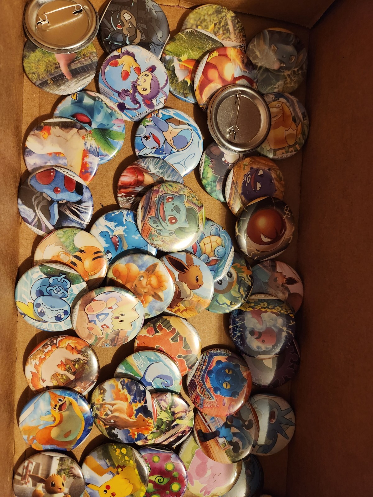 6 Random 1.5" Pokemon Card Button Pins made with real cards | eBay