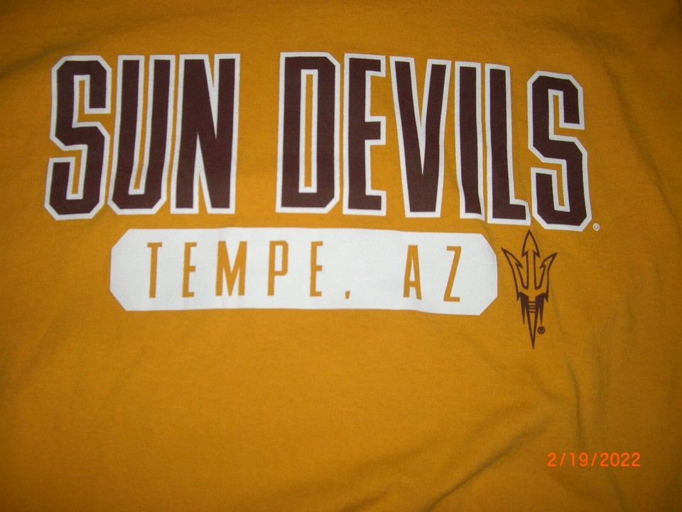 ASU Arizona State Sun Devils Long Sleeve Yellow Shirt Men's M Women's L ...