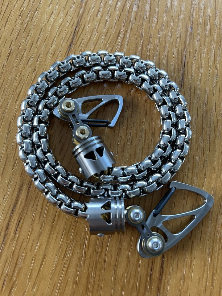 EDC Biker Wallet Chain w/Titanium Ti Carabiners & Bike Links, Fat Link ...