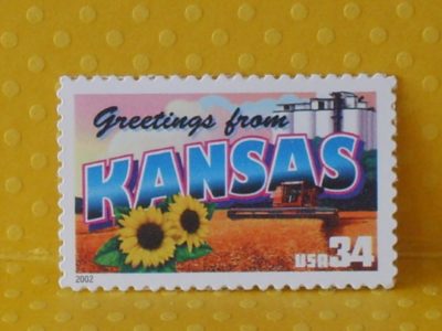 SIX 34c "Greetings from Kansas" Vintage United States Postage Stamps ...