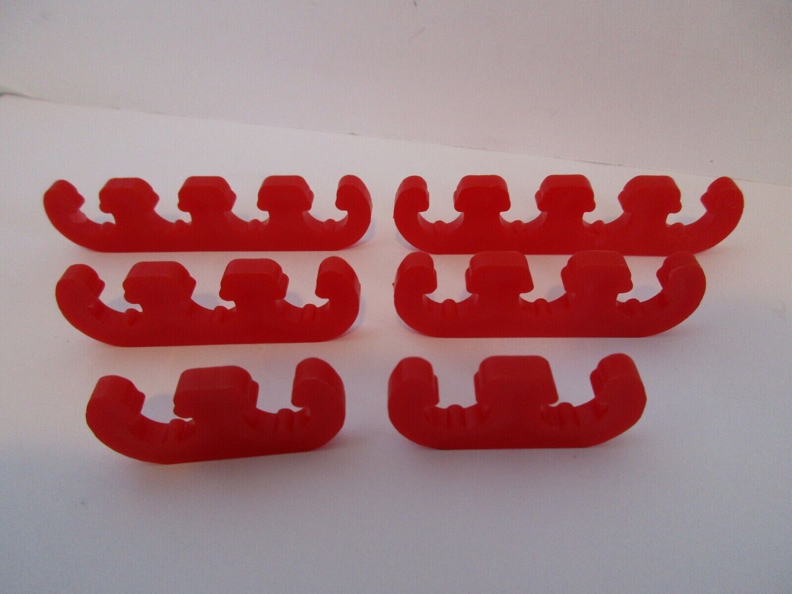 Red Spark Plug Wire Separators Fits 7mm 8mm 8.5mm Wires Looms SBC 350 ...