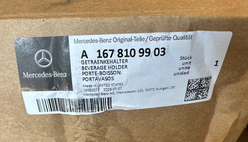 2020-2023 MERCEDES GLE450 GLE580 GLS450 GLS580 CONSOLE CUP HOLDER ...