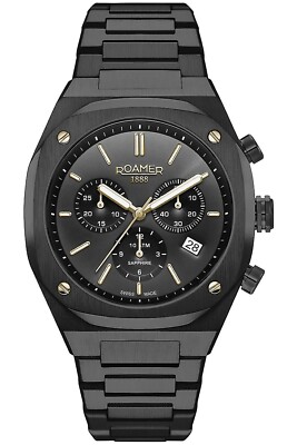 ROAMER Stingray R7 Chrono Datum 40mm Swiss Made Herrenuhr Black 854837 ...