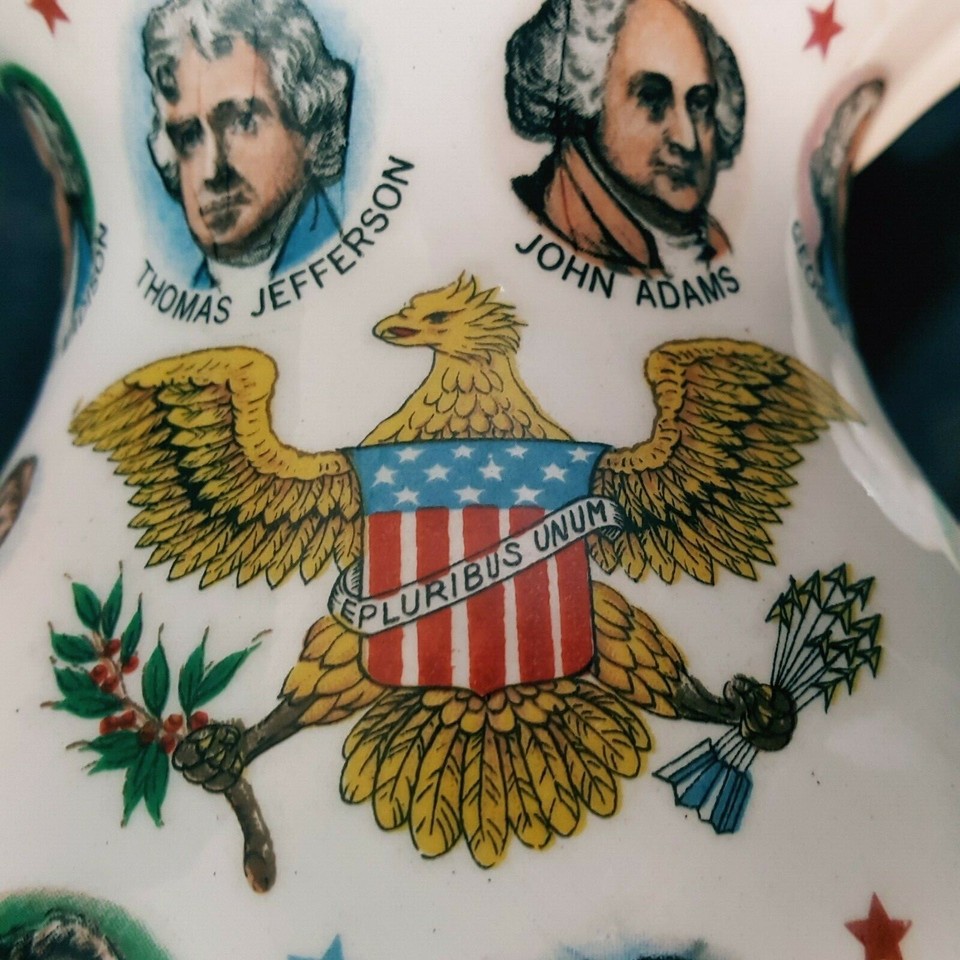 1965 CHADWICK MILLER PRESIDENTIAL THEME GLAZED CERAMIC PITCHER FROM ...