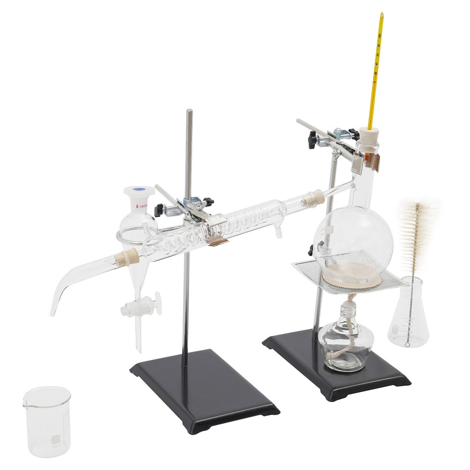 Essential Oil Steam Distillation Kit Apparatus Lab Glassware ...