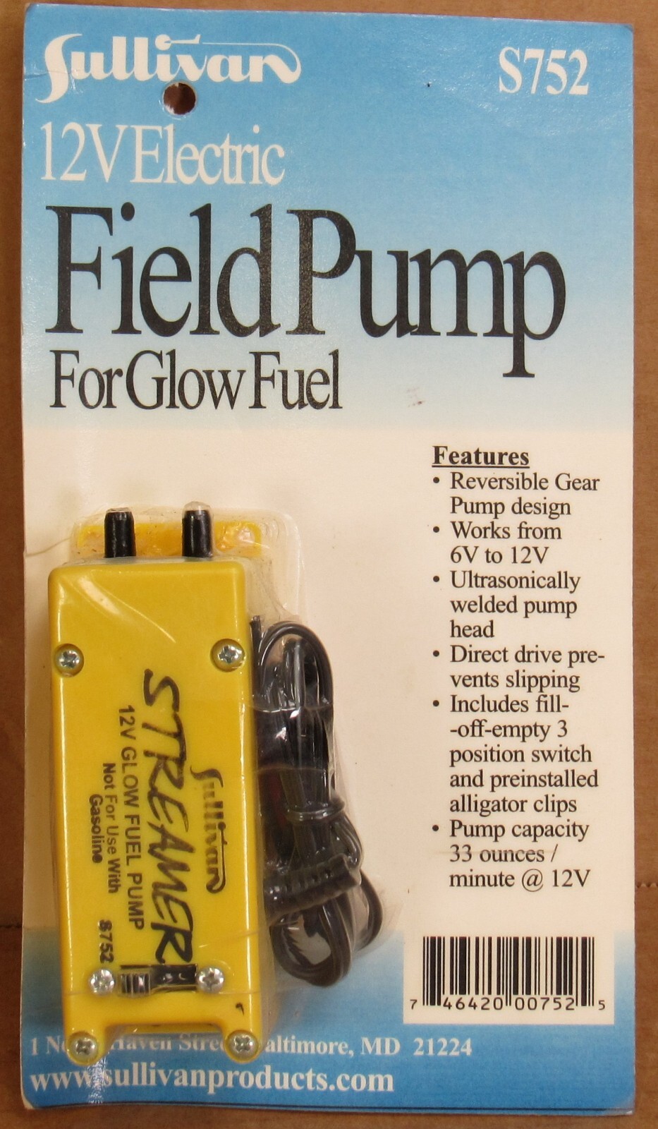 Sullivan Products 752 Streamer 12v Glow Fuel Pump for sale online | eBay