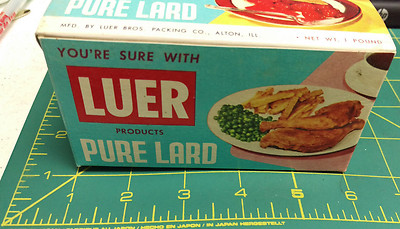 Vintage Luer Pure Lard box - EMPTY 1 pound size - great graphics! empty ...