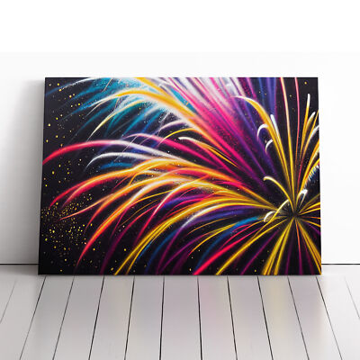 Stimulating Fireworks Canvas Wall Art Print Framed Picture Decor Living ...
