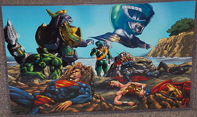 Power Rangers Green Ranger vs Avengers & Justice League Glossy Print 11 ...