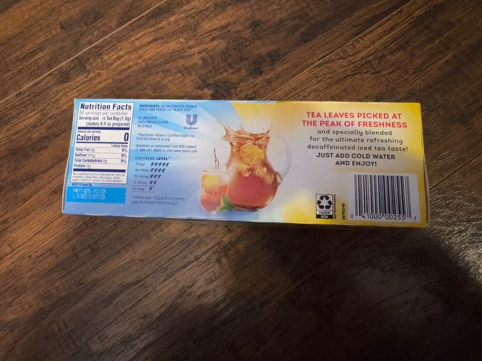 4 Boxes Lipton Family Size COLD BREW Iced Black Tea Decaffeinated Tea ...