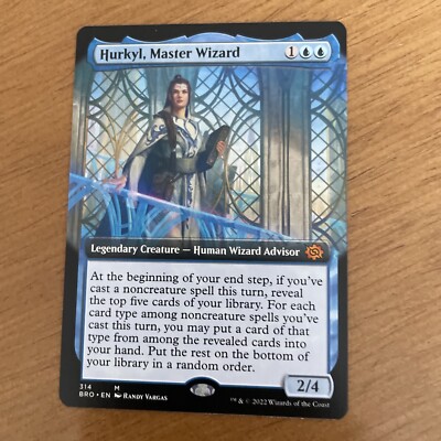 x1 Hurkyl, Master Wizard - Extended Art M MTG The Brothers' War M/NM ...