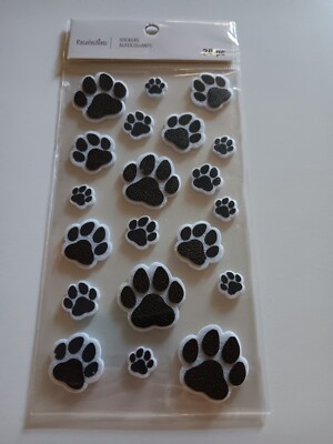 Recollections Stickers 3D Paw Prints Black White Large Small Repeats | eBay