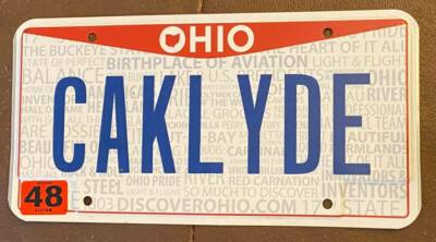 Ohio VANITY License Plate CAKE LADY | eBay