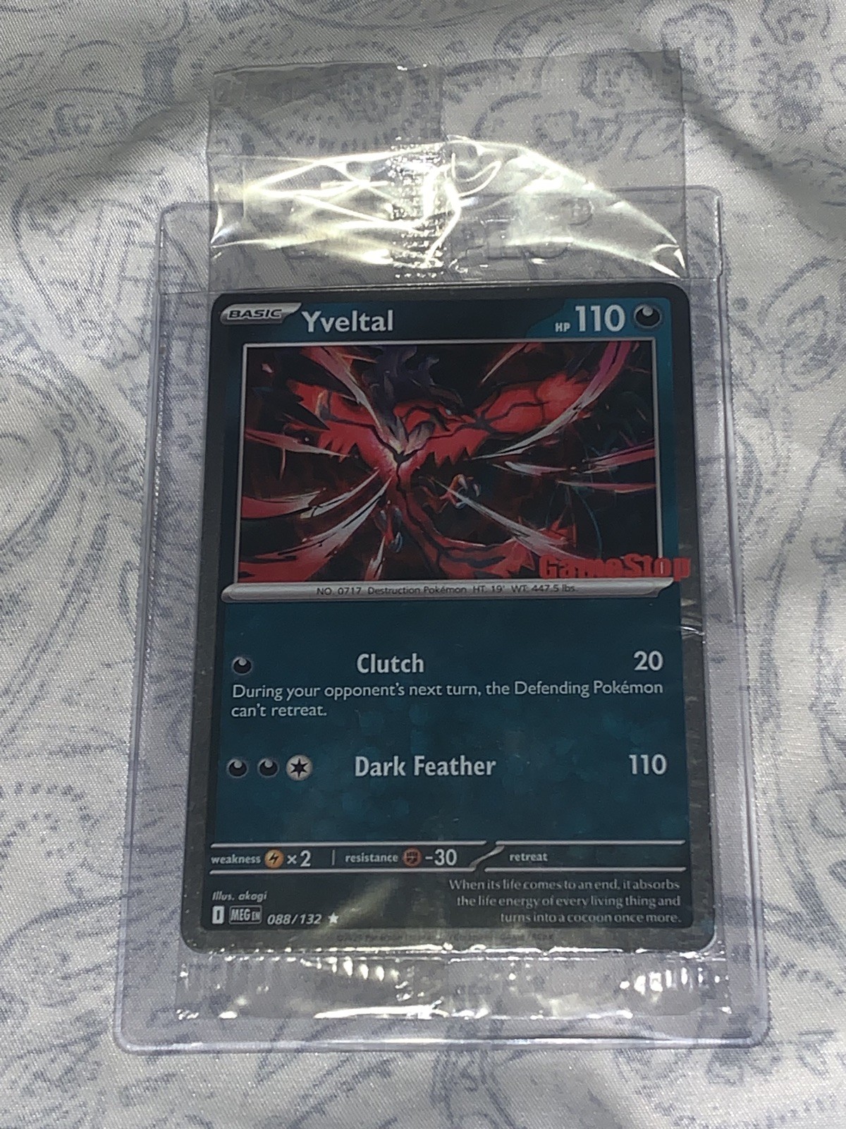 Pokemon TCG Yveltal 088/132 Holo Mega Evolution (Sealed GameStop Promo ...