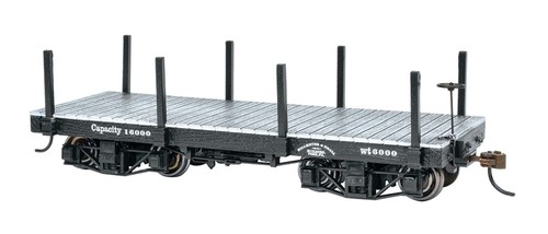 Bachmann - 18' Wood Flatcar - Spectrum -- Data Only (black) pkg(2 ...