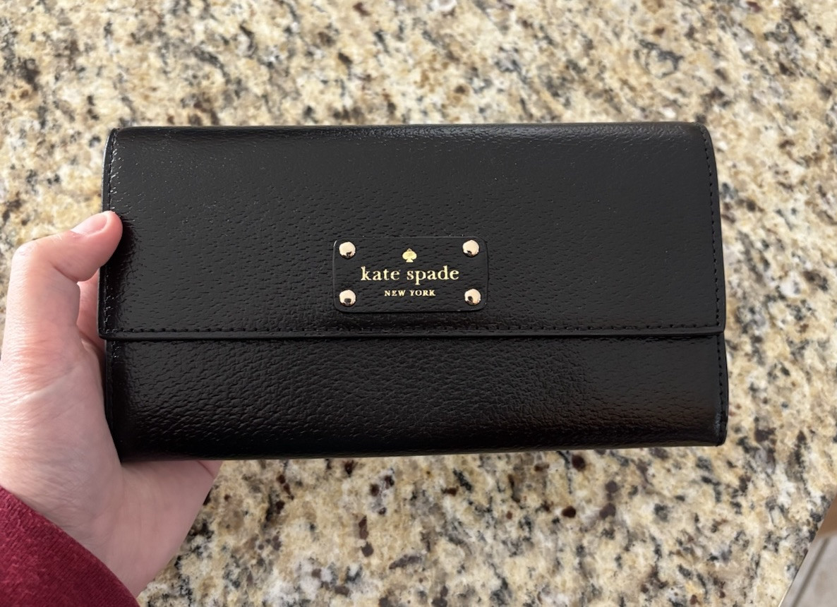 Kate Spade Bay Street Sandra Black Leather Wallet - Gem
