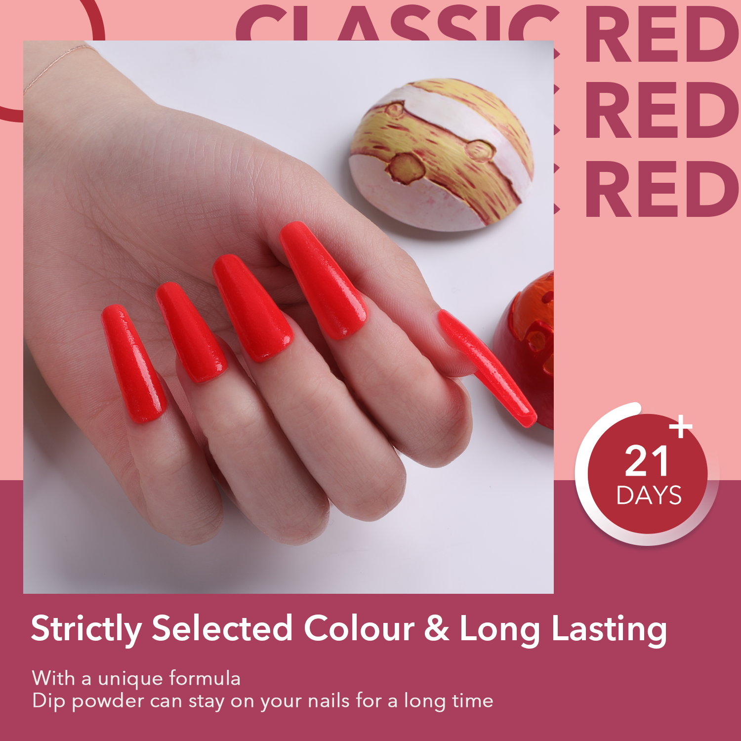 28g Holiday Red Powder Nail Dip Dipping Powder Perfect Acrylic Powder ...