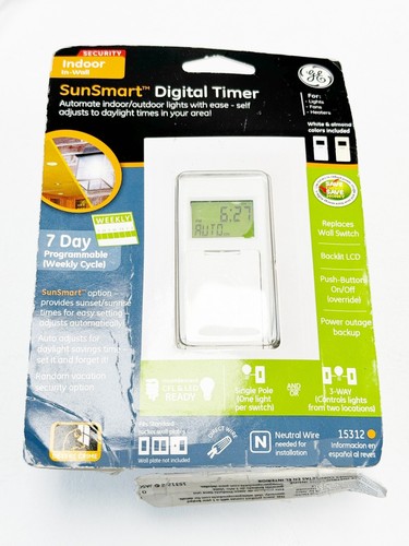 GE SunSmart 3 Way Indoor 7 Day Programmable Digital Timer #15312 | eBay