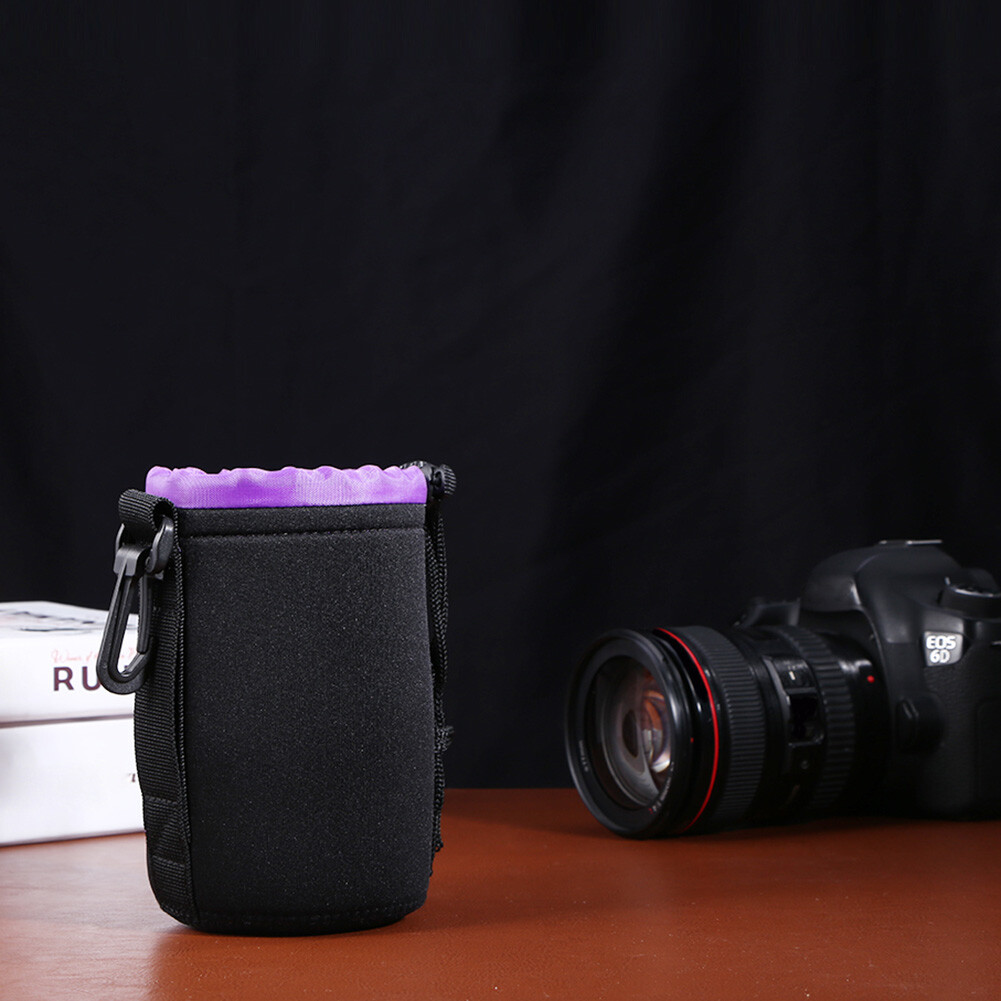 Neoprene Camera Lens Pouch Drawstring Waterproof Shockproof Soft Bag (M ...