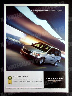 Chrysler Voyager Minivan 2001 Van Auto Trade Print Magazine Ad Poster ...