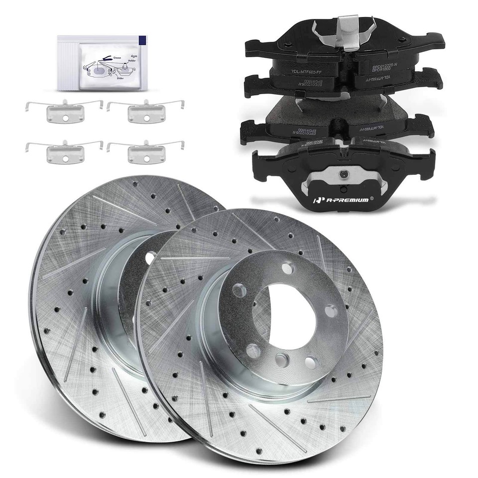 A-Premium Front Drilled Brake Rotor & Ceramic Brake Pad for BMW E90 F30 ...