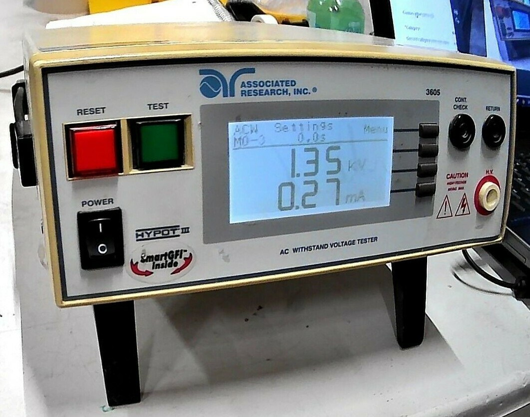 ASSOCIATED RESEARCH HYPOT III DIELECTRIC/AC WITHSTAND VOLTAGE TESTER ...