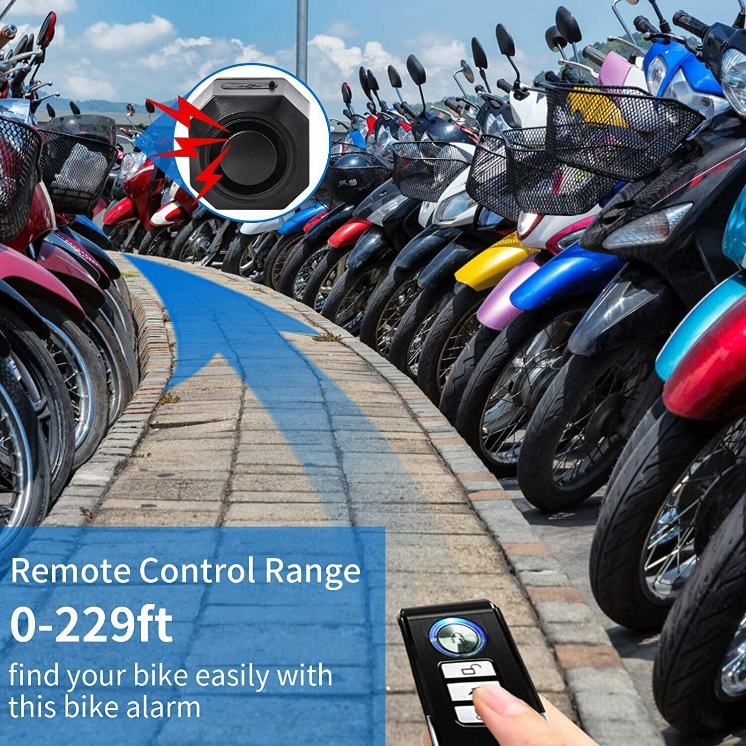 Rechargeable Bike Alarm Waterproof Sensitive Motion Detection Anti ...