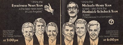 1974 KABC LOS ANGELES TV NEWS AD / DAVE MICHAELS/TERRY PHILLIPS/JOHN ...