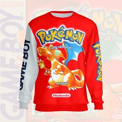 Pokemon Red Version Retro Nintendo Game Boy Cover Video Game Fuzzy ...