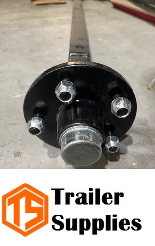 LAZY 5 STUD TRAILER AXLE 45MM SQUARE COMPLETE 1400KG | eBay