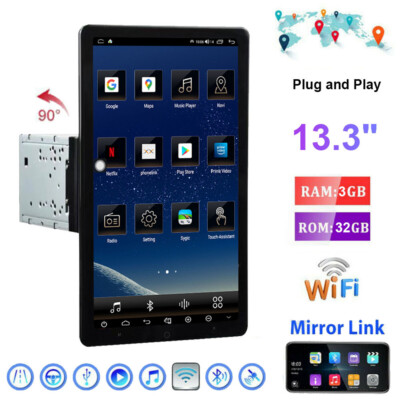 Android 14 Universal Rotatable Double Din Indash Car Stereo Radio ...
