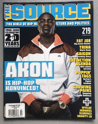 The Source Magazine #219 March 2008 Akon Cover, Fat Joe, Trina, Saigon ...
