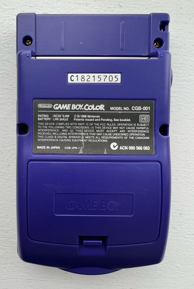 Nintendo Game Boy Color Console CGB-001 Grape Purple OEM Tested ...