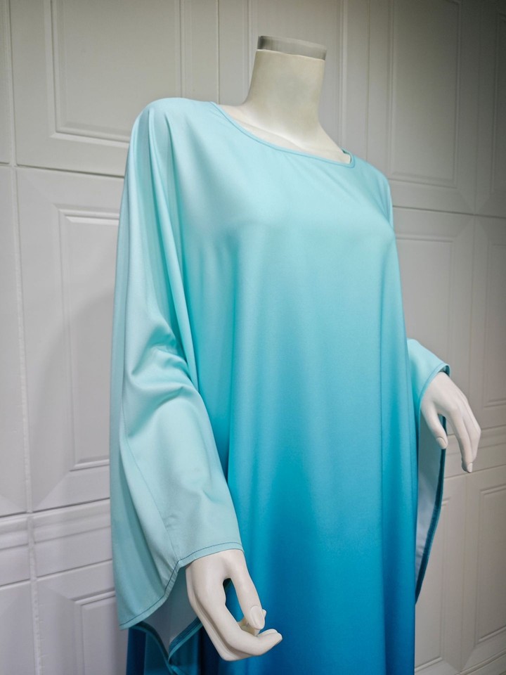 Dubai Abaya Women Muslim Bat Sleeve Satin Loose Maxi Dress Kaftan Arab ...