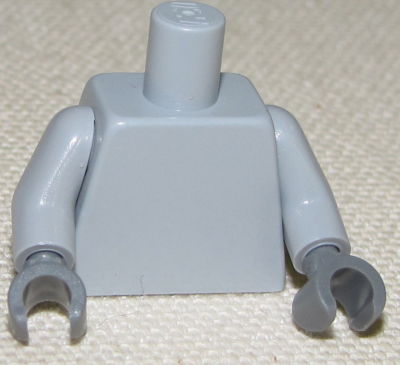 LEGO Minifigure Torso and arms Light Bluish Gray W/ Dark Bluish Gray ...