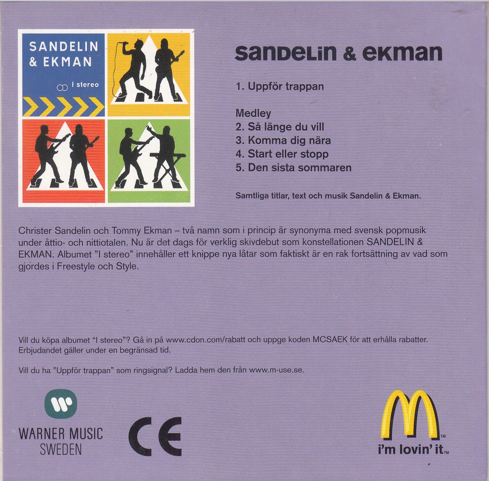 CD - SANDELIN & EKMAN: Swedish McDonalds Music Sampler | eBay