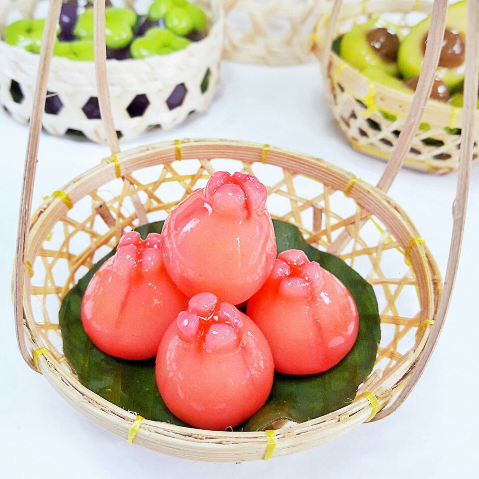 Set 3 Thai Dessert Mold Look Chup Fruit Shaped Mung Bean Jelly Coat ...