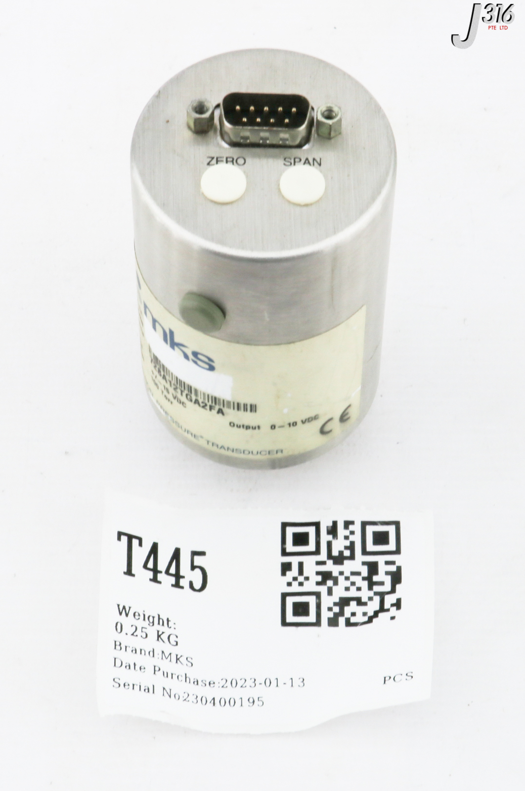 T445 MKS BARATRON PRESSURE TRANSDUCER, 100TORR 728A12TGA2FA | eBay