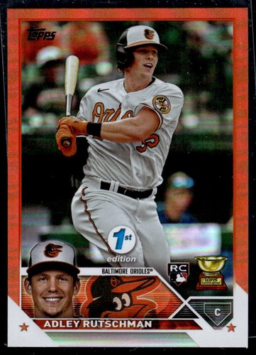 2023 TOPPS 1ST EDITION ORANGE FOIL ADLEY RUTSCHMAN ROOKIE CARD SP RC ...