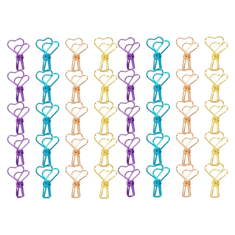 40Pieces Heavy Duty Metal Clip Long Tail Clip Colorful Paper Clamps for ...